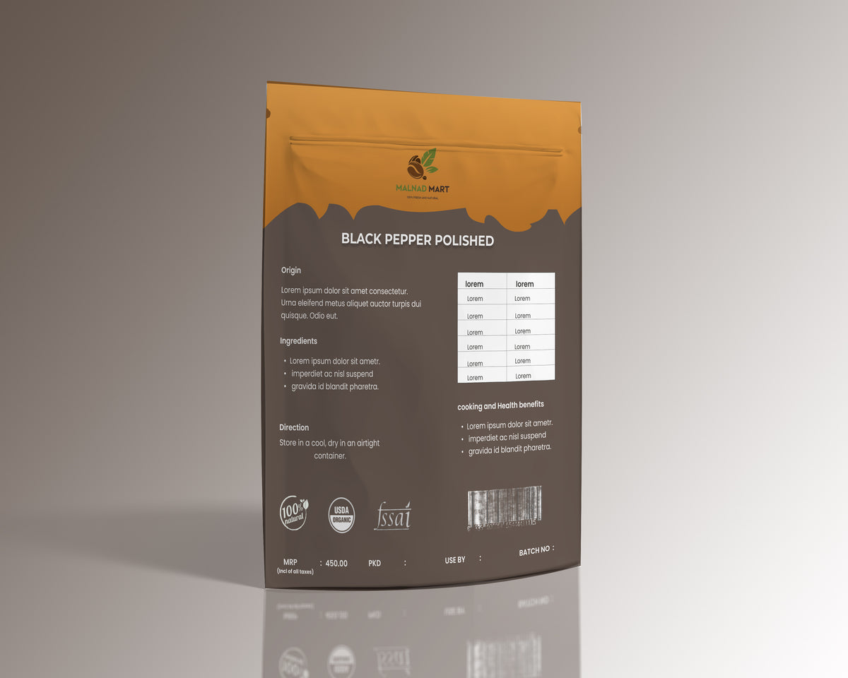 Black Pepper Polished – Refined & Aromatic – Malnad Mart